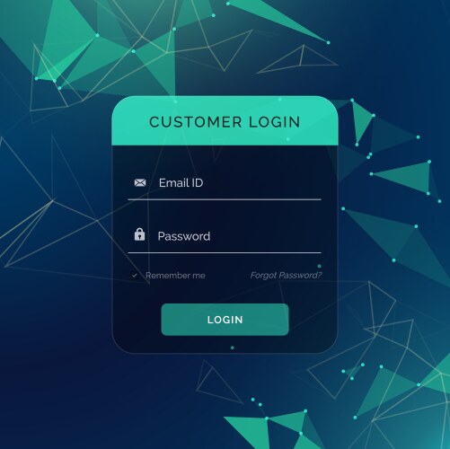 Minimal flat color login form ui template design Vector Image