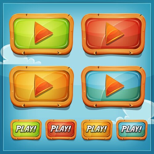 Fancy colorful glossy buttons Royalty Free Vector Image