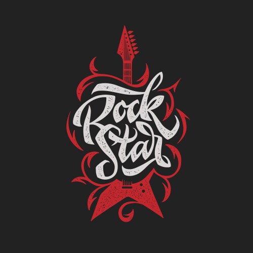 Rock Star Typography T-Shirt Royalty Free Vector Image