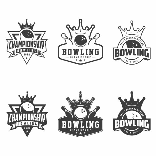 Bowling logo emblem collections designs template Vector Image