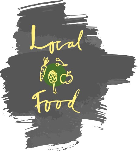 Green local market label Royalty Free Vector Image