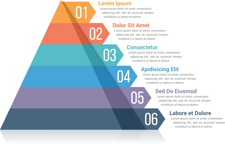 Pyramid chart template Royalty Free Vector Image