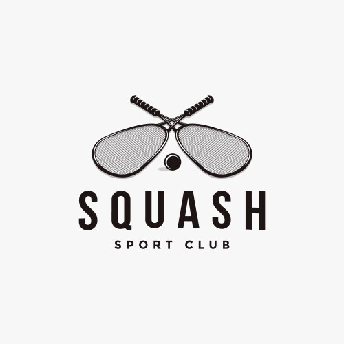 Vintage squash logo icon on white background Vector Image