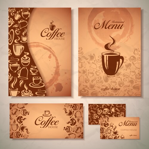 Modern coffee frame template Royalty Free Vector Image