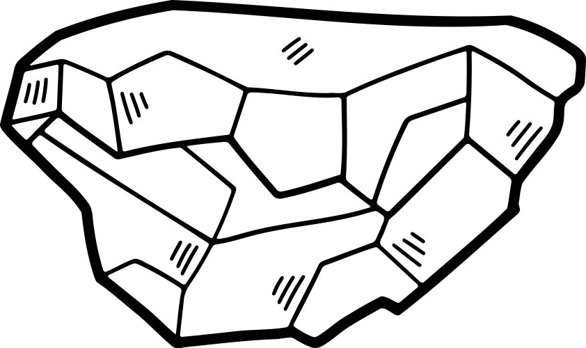 Hand drawn of rocks and minerals in line art style