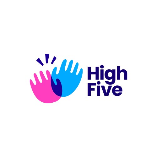 Five number hand gesture color icon Royalty Free Vector