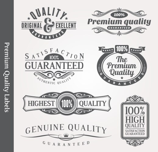 Best quality label badges Royalty Free Vector Image