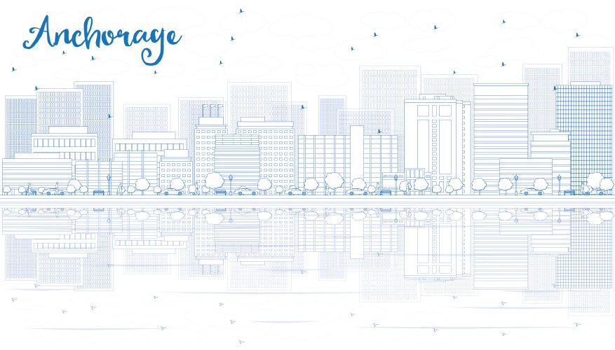 Vertical bars anchorage landmark skyline Vector Image
