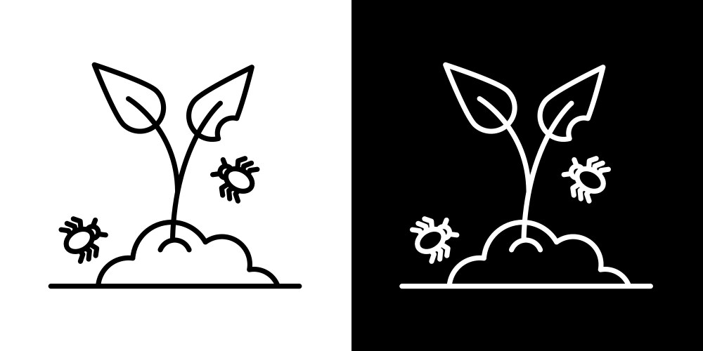 Pest plant icon set crop disease control from Vector Image