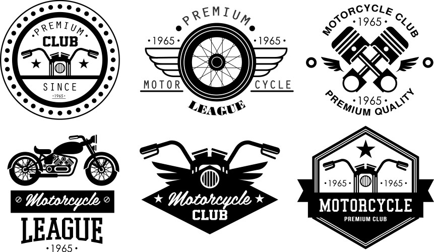 Set of racer emblem templates with motorcycle Vector Image