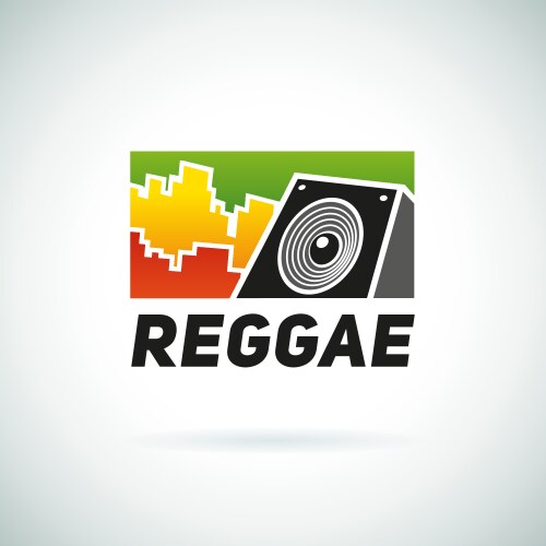 Audiocassette and reggae lettering design Vector Image