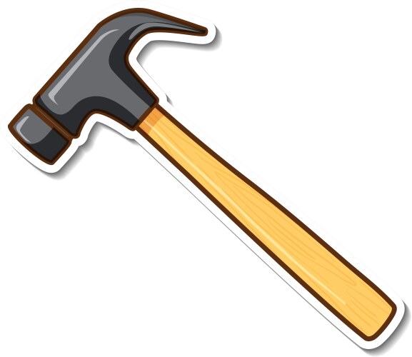 Hammer cartoon icon isolated Royalty Free Vector Image