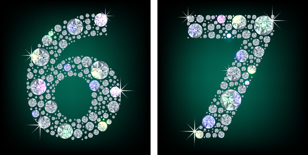 Diamond number three Royalty Free Vector Image