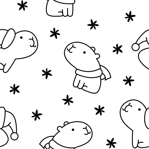 Cute cartoon kawaii capybara coloring page Vector Image