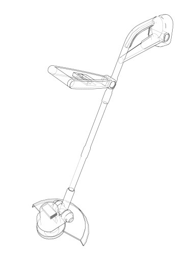 Grass trimmer worker landscaper cutting Royalty Free Vector