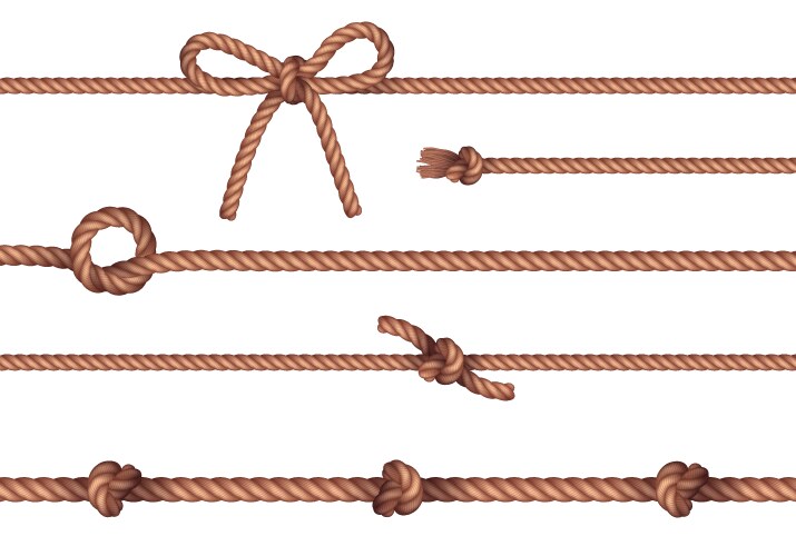 Rope knots frames set Royalty Free Vector Image