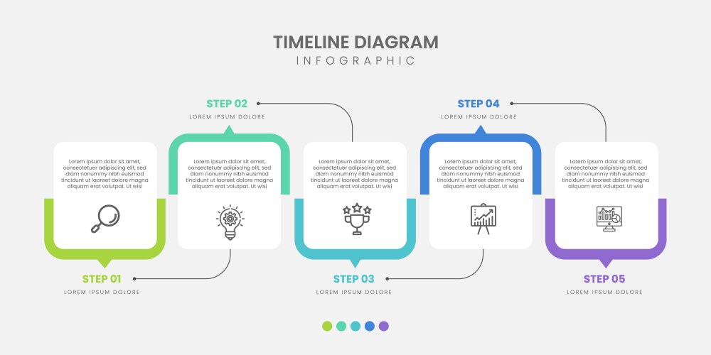 Timeline creator infographic template 4 options Vector Image