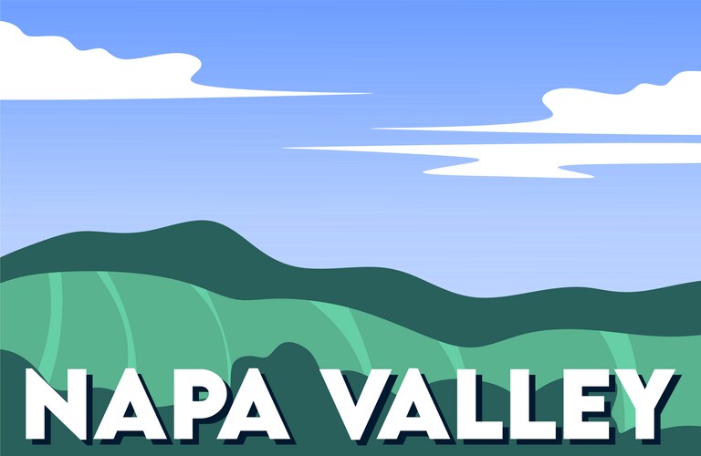 Napa valley with beautiful view Royalty Free Vector Image