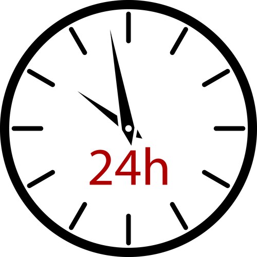 24 hour military clock template Royalty Free Vector Image