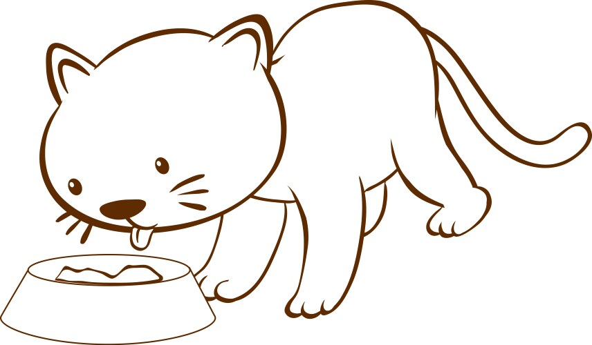 Bad cat urinating on wall isolated white Vector Image