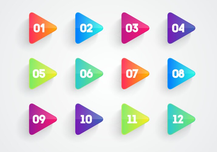 Super set arrow bullet point round shape flags Vector Image