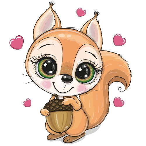 Cute Acorn & Lettering – Royalty-Free Vector | VectorStock