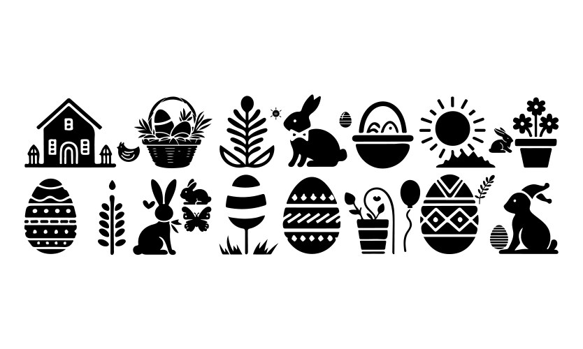 Easter Bunny Back Silhouette Vector Images (over 110)