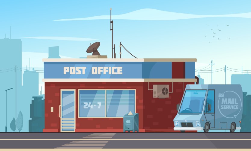 A post office Royalty Free Vector Image - VectorStock