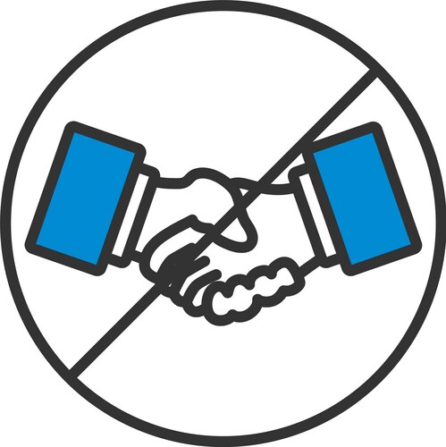No hand shake icon Royalty Free Vector Image - VectorStock