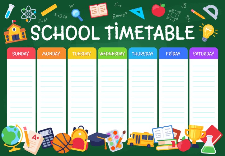 Weekly Time Table Vector Images (over 1,300)