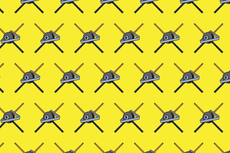 8 ball triangle rack stick billiard background Vector Image