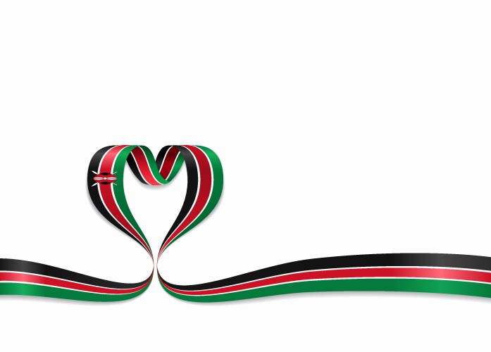 Kenyan flag heart-shaped ribbon Royalty Free Vector Image Kenyan flag heart-shaped ribbon Royalty Free Vector Image