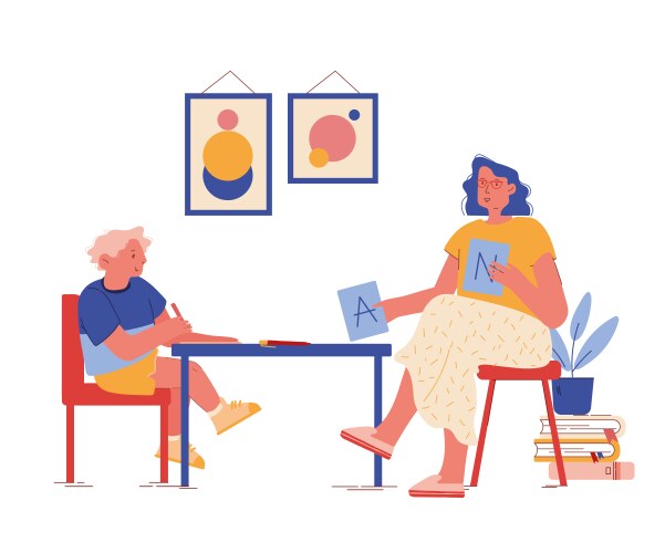 Psychologist private practice cartoon set Vector Image