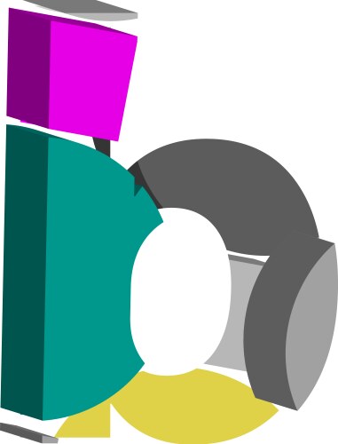 Grunge colorful font letter b Royalty Free Vector Image