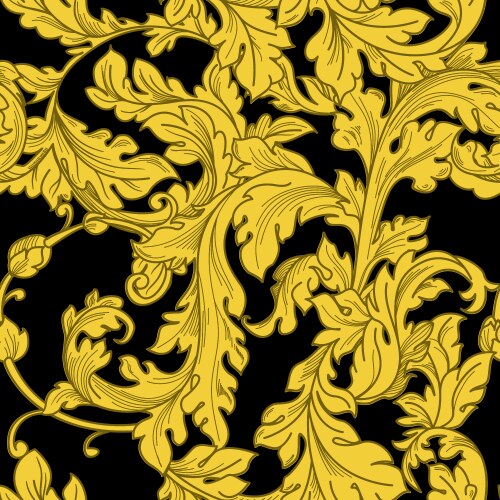 Golden baroque rich luxury pattern Royalty Free Vector Image