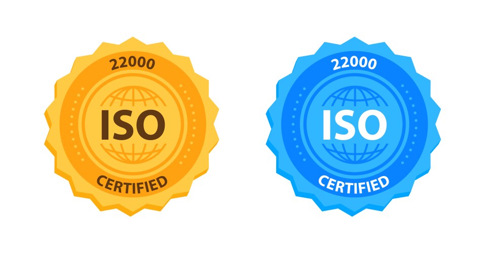 Iso 45001 quality management certification badge Vector Image