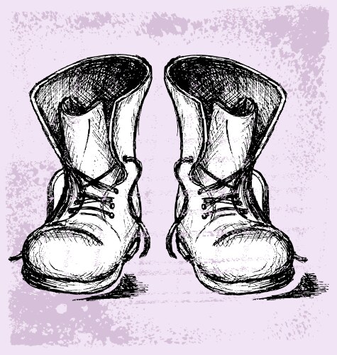 Old dirty boots Royalty Free Vector Image - VectorStock