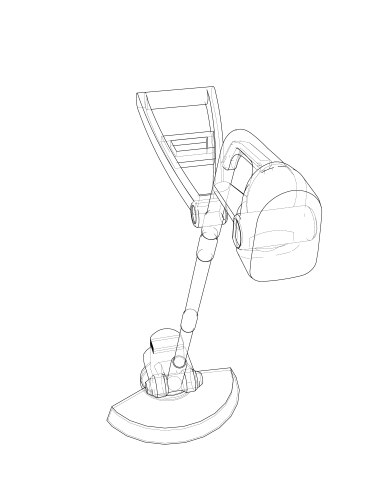 Outline trimmer grass cutter Royalty Free Vector Image