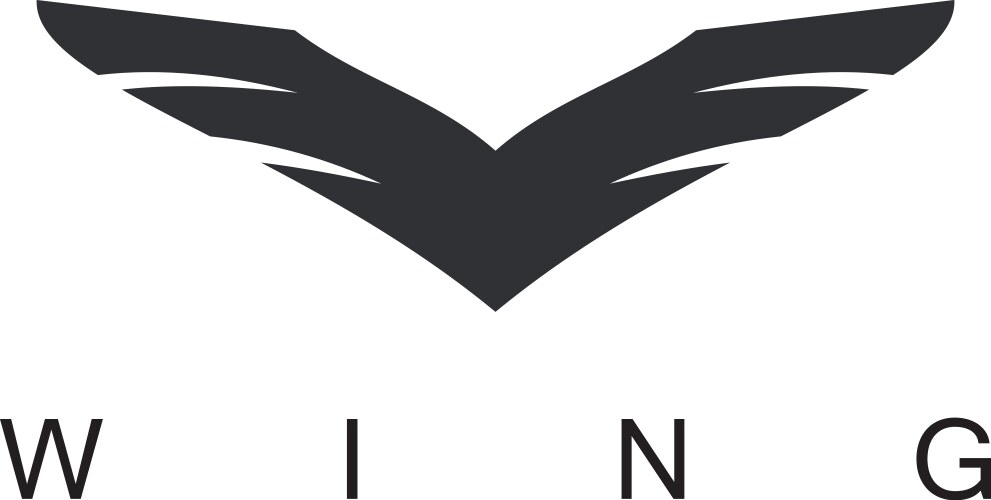 M letter wings logo design with black bird fly Vector Image