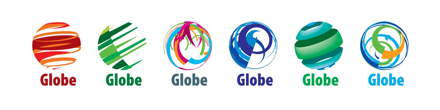 A set of abstract logos the global Royalty Free Vector Image