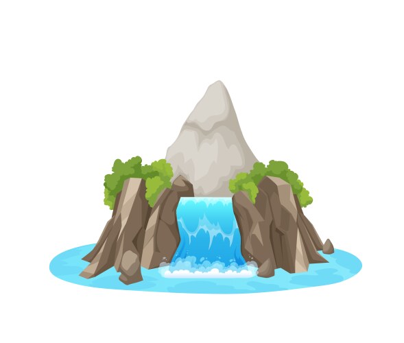 Cartoon waterfalls and water cascades set Vector Image