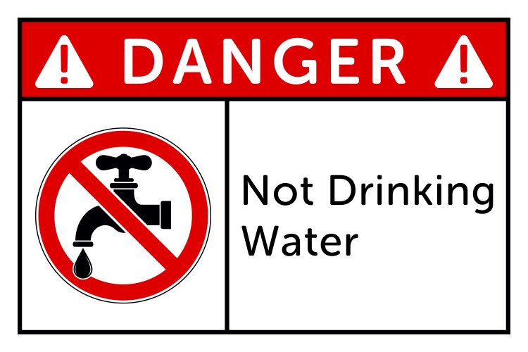 Not drinking water prohibition sign Royalty Free Vector