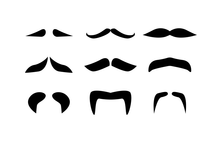Mustache types isolated set with definitions Vector Image