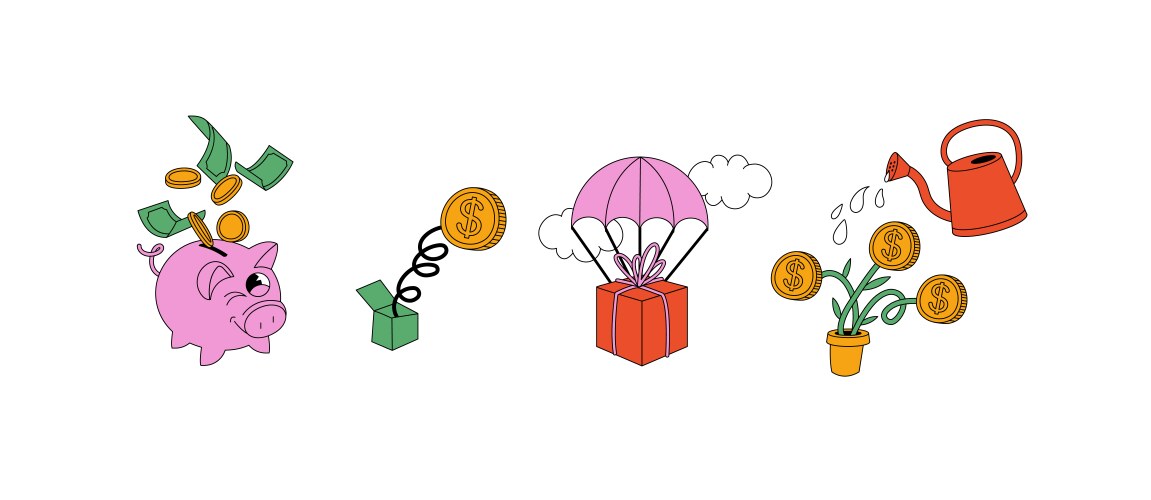 Comic Sticker Money Vector Images (over 610)