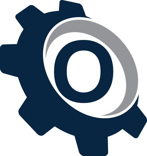 Speed gear letter o c Royalty Free Vector Image