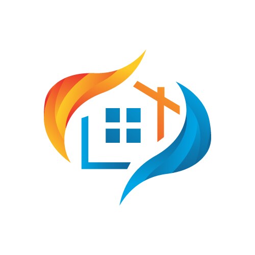 Home restoration logo design after disaster Vector Image