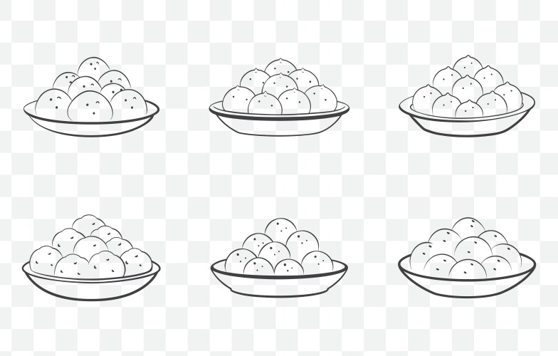 Print traditional south indian idli line art Vector Image