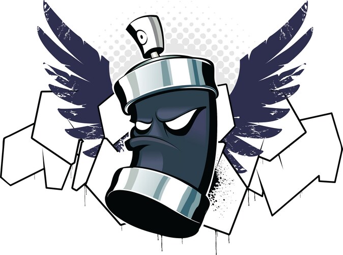 Graffiti spray monster Royalty Free Vector Image