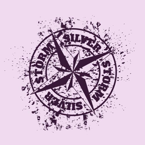 Compass pink grunge logo Royalty Free Vector Image