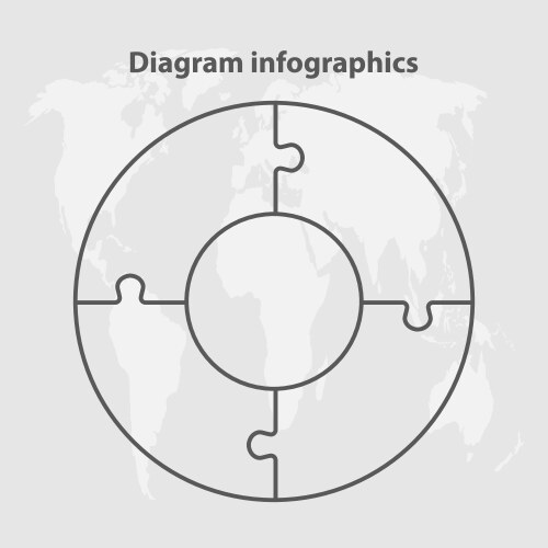 Four pieces puzzle circle infographic steps Vector Image